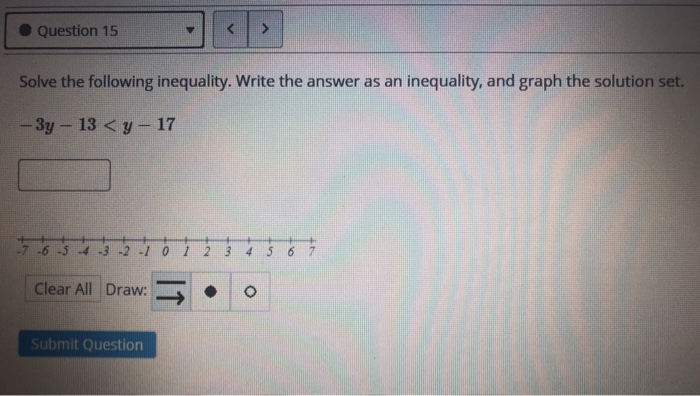 Solved Question 15 > Solve the following inequality. Write | Chegg.com