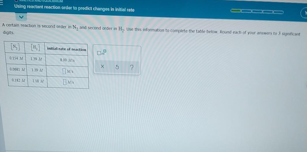 Solved EQUILIBRIUM Using reactant reaction order to predict | Chegg.com