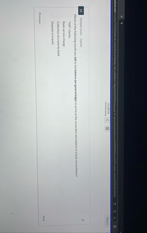 Solved 01:08:06Time RemsiningMultiple Choice 3 ﻿pointsWhich | Chegg.com