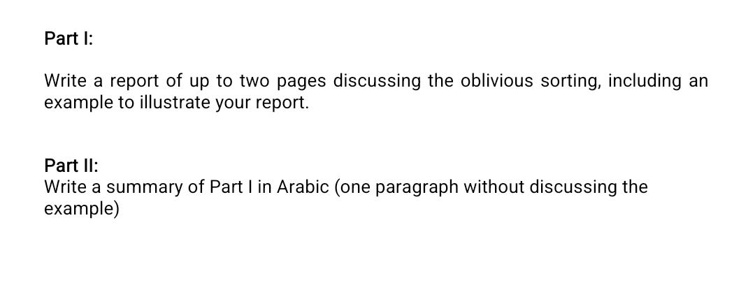 Part I:Write a report of up to two pages discussing | Chegg.com