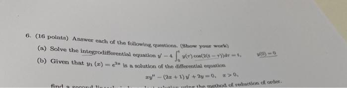 Solved 6. (16 points) Answer each of the following | Chegg.com