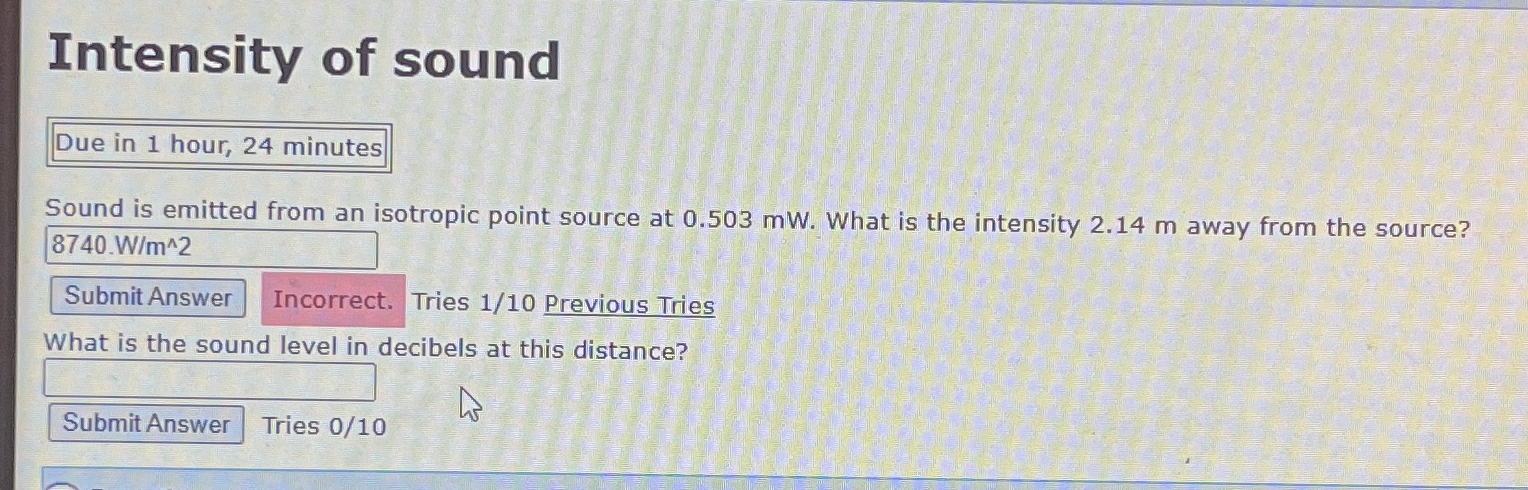 Solved Intensity of sound Sound is emitted from an isotropic | Chegg.com