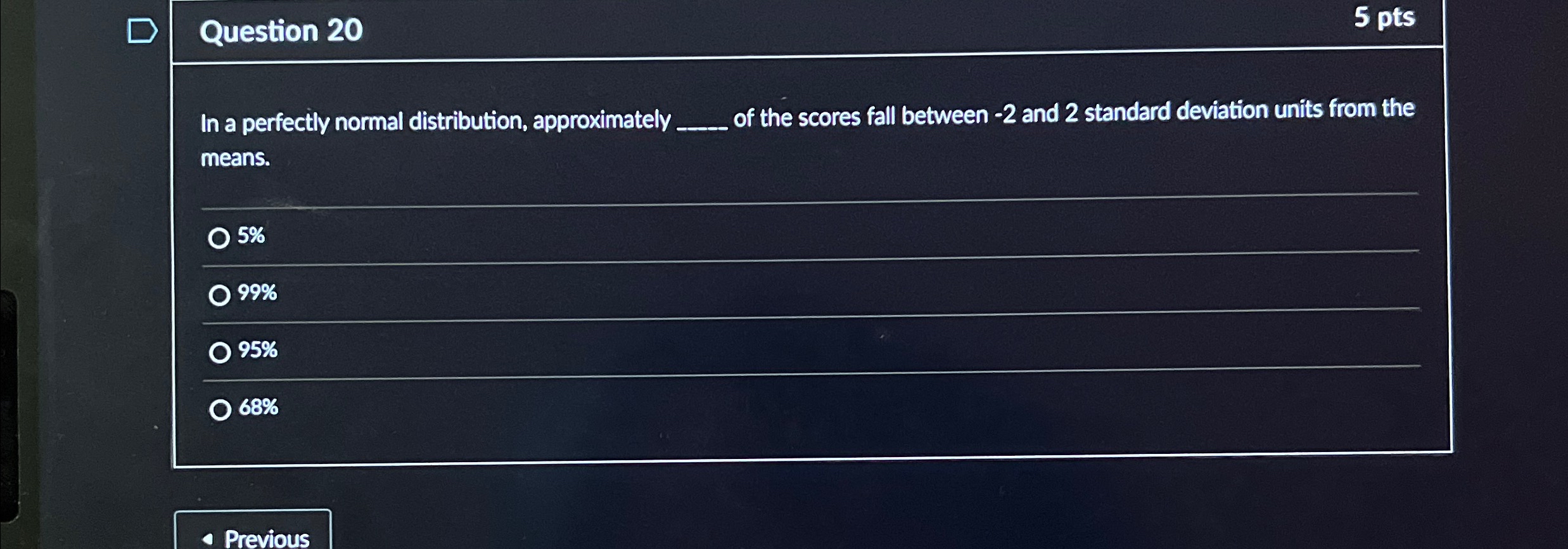 Solved Question 205 ﻿ptsIn a perfectly normal distribution, | Chegg.com
