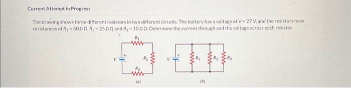 Solved The drawing shows three different resistors in two | Chegg.com