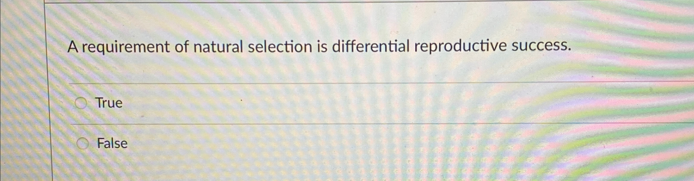 Solved A requirement of natural selection is differential | Chegg.com