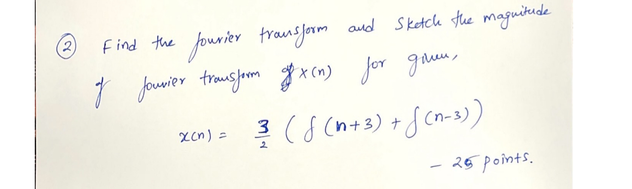 (2) ﻿Find the fourier transform and Sketch the | Chegg.com