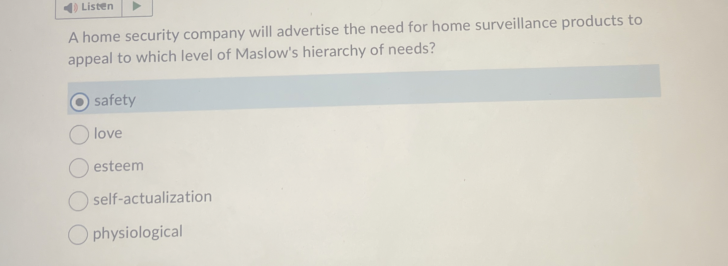 Solved ListenA home security company will advertise the need | Chegg.com | Chegg.com