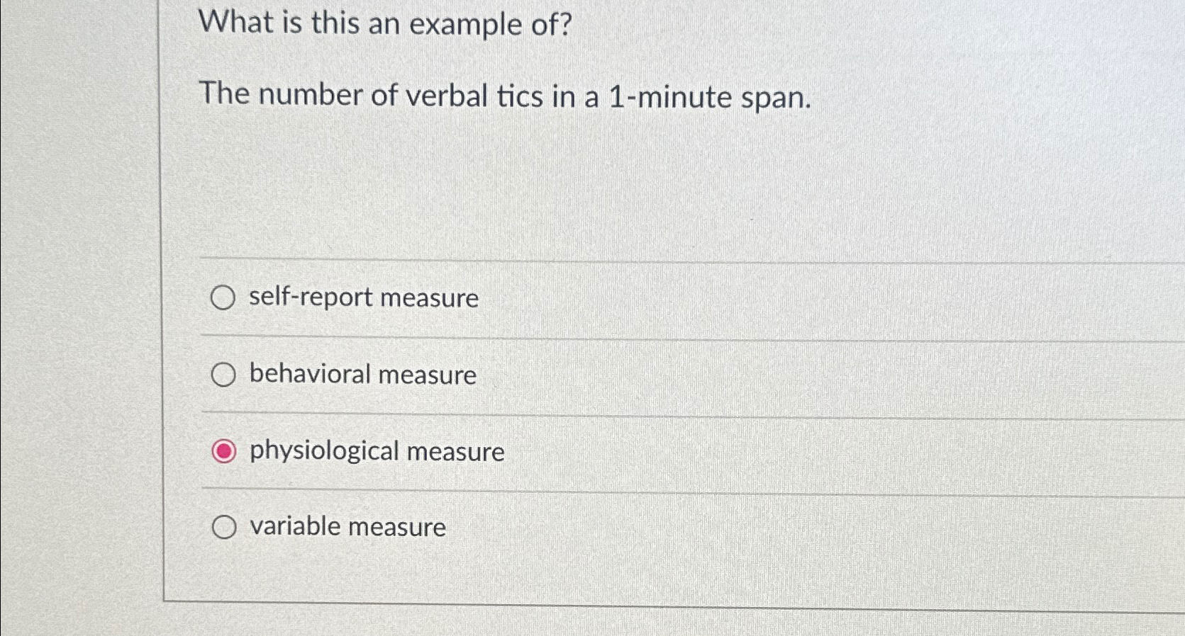 Solved What is this an example of?The number of verbal tics | Chegg.com