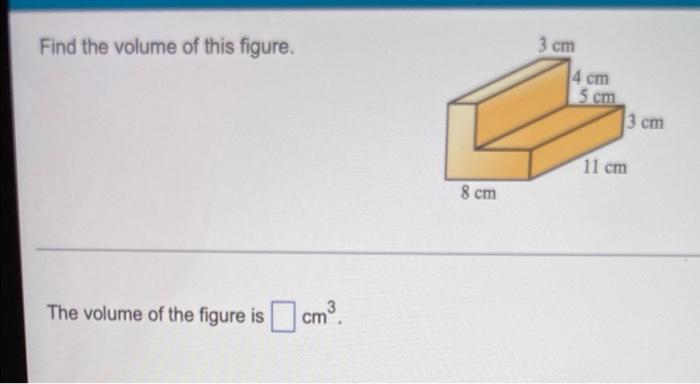 Solved Find the volume of this figure. The volume of the | Chegg.com