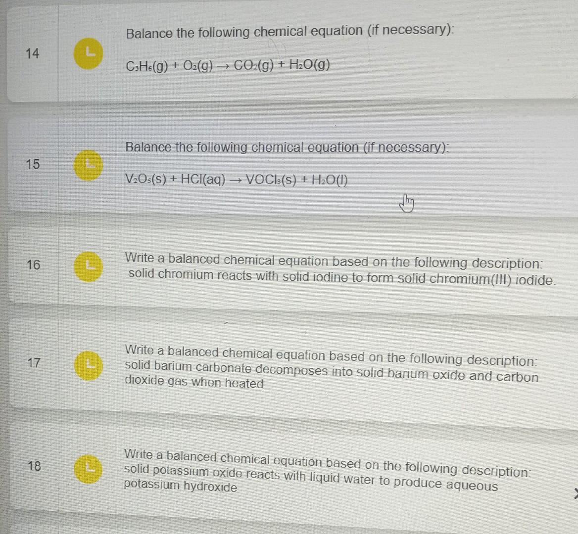 Solved Balance the following chemical equation (if | Chegg.com