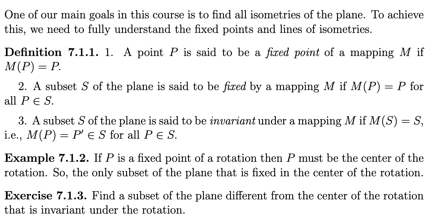 Solved Exercise 7.1.3. ﻿Find a subset of the plane different | Chegg.com