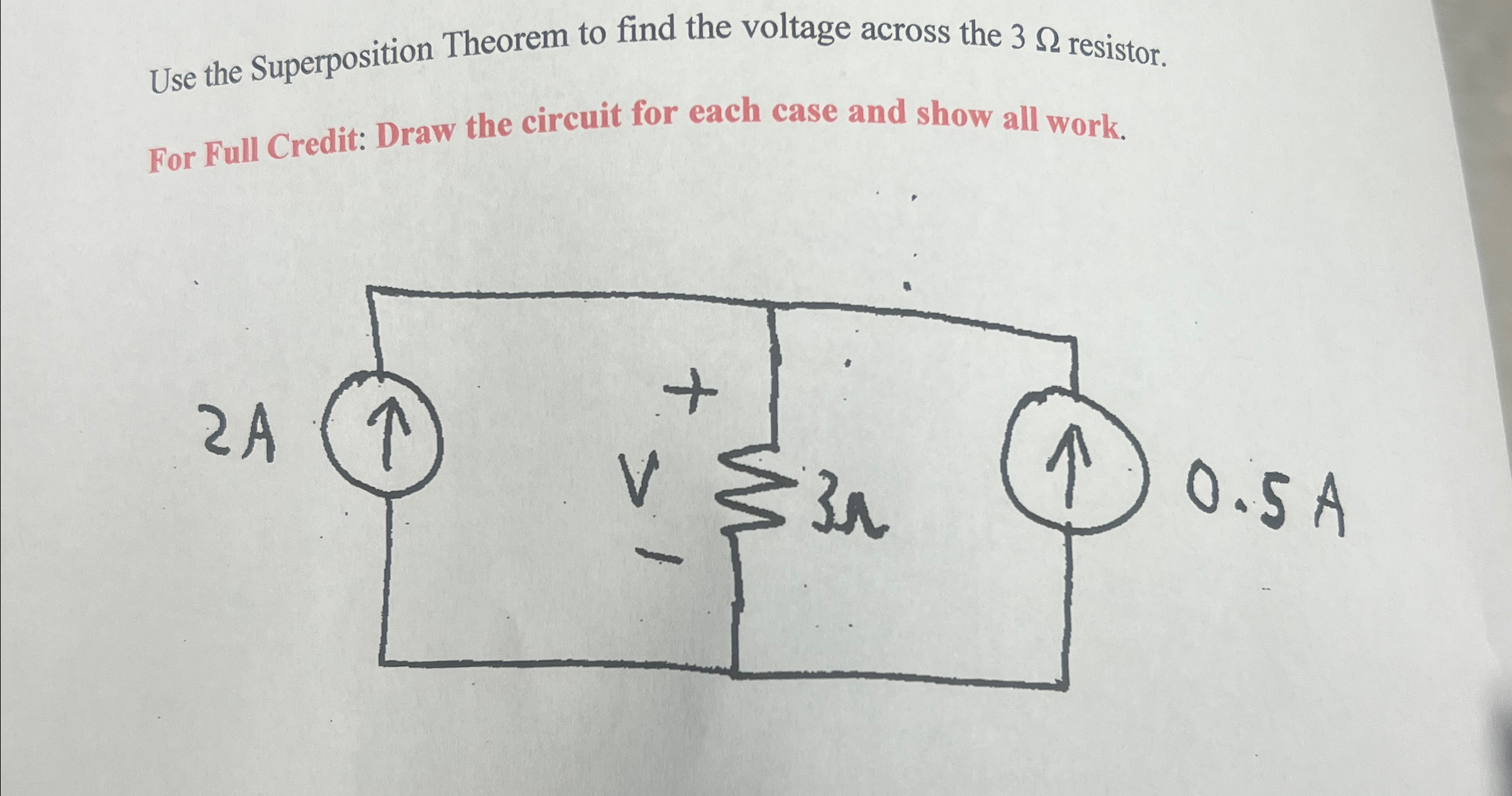 Solved Use the Superposition Theorem to find the voltage | Chegg.com