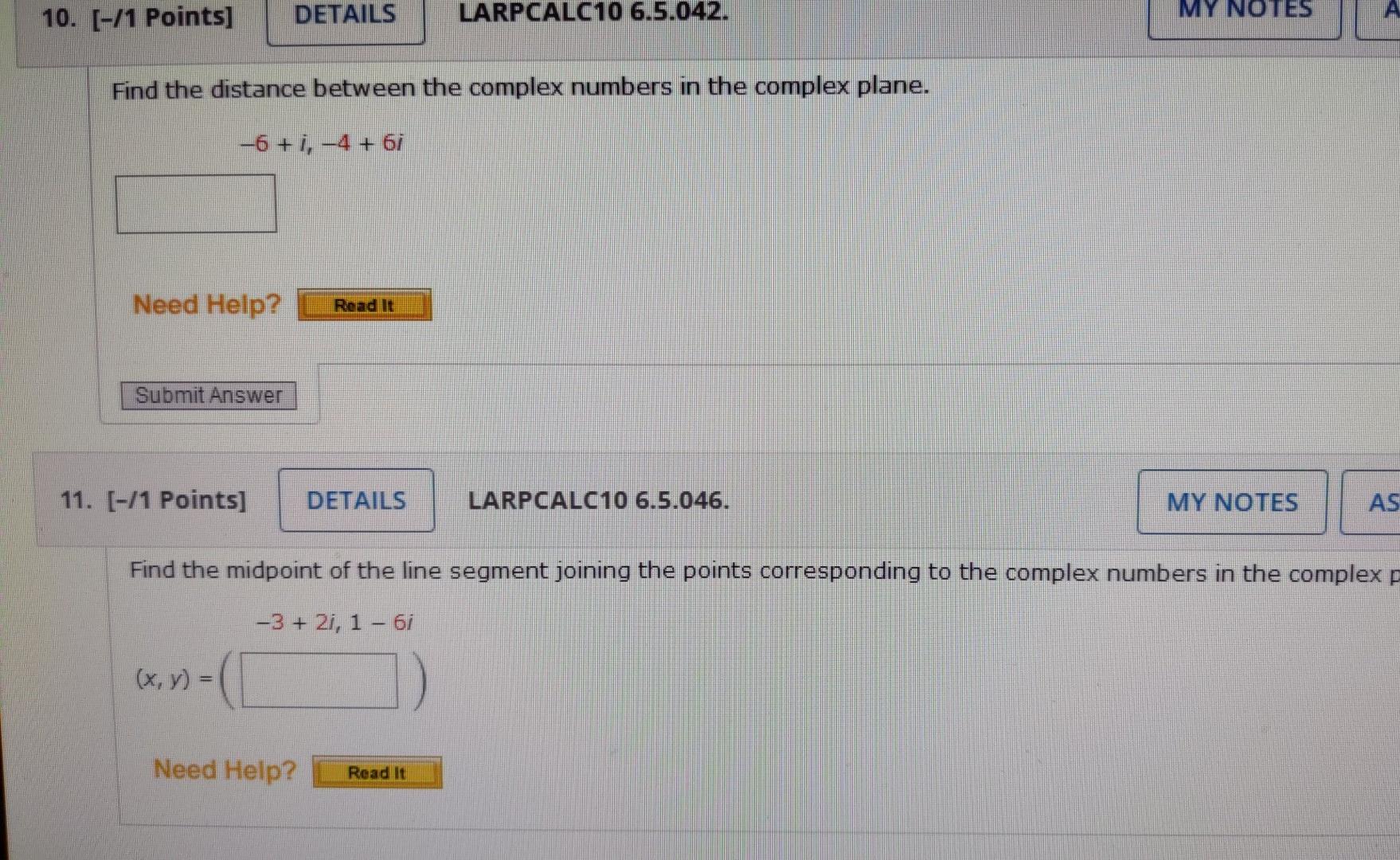 Solved 10. [-/1 Points] DETAILS LARPCALC10 6.5.042. MY NOTES | Chegg.com