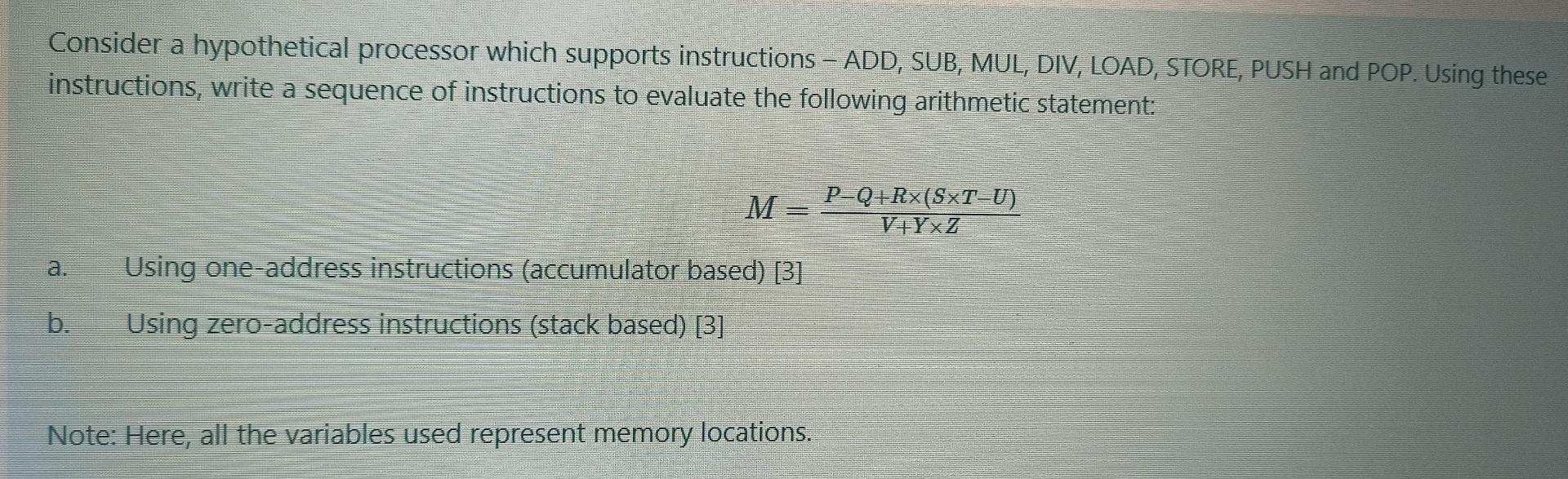 Solved Consider a hypothetical processor which supports | Chegg.com