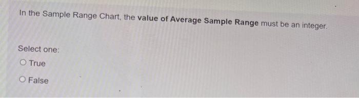 Solved In the Sample Range Chart, the value of Average | Chegg.com