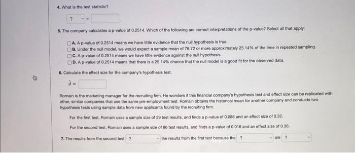 (10 points) Test for the best - A major financial | Chegg.com