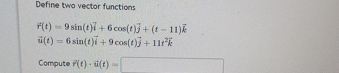 Solved Define two vector | Chegg.com
