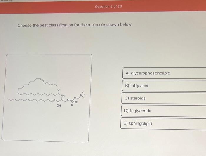 Solved Choose The Best Classification For The Molecule Shown