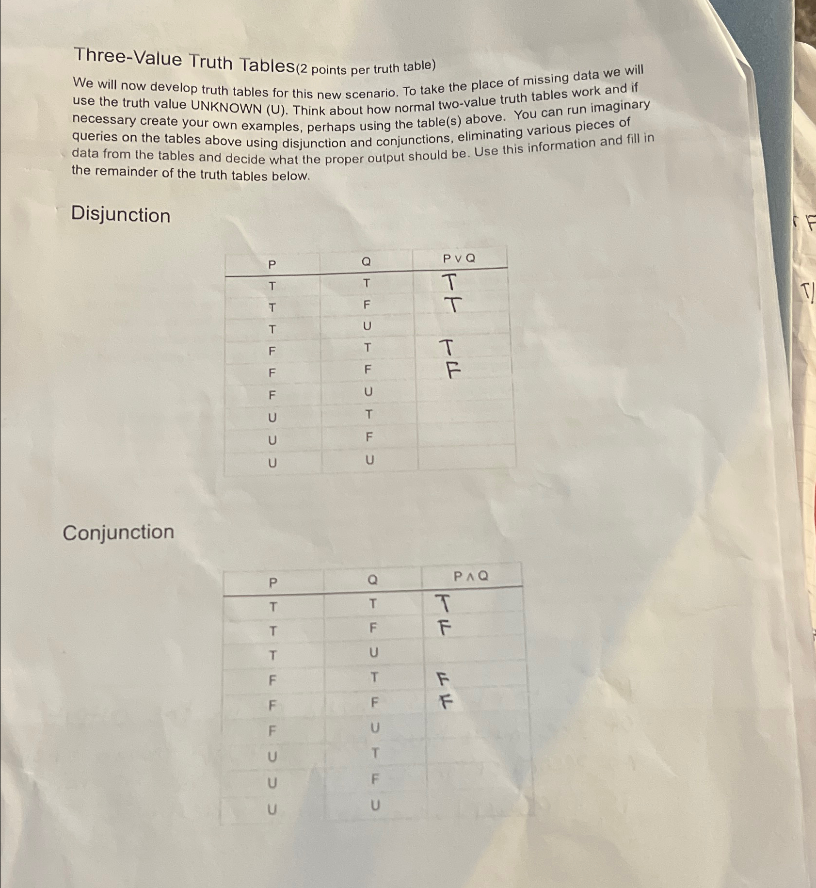 Solved Three-Value Truth Tables(2 ﻿points per truth table)We | Chegg.com