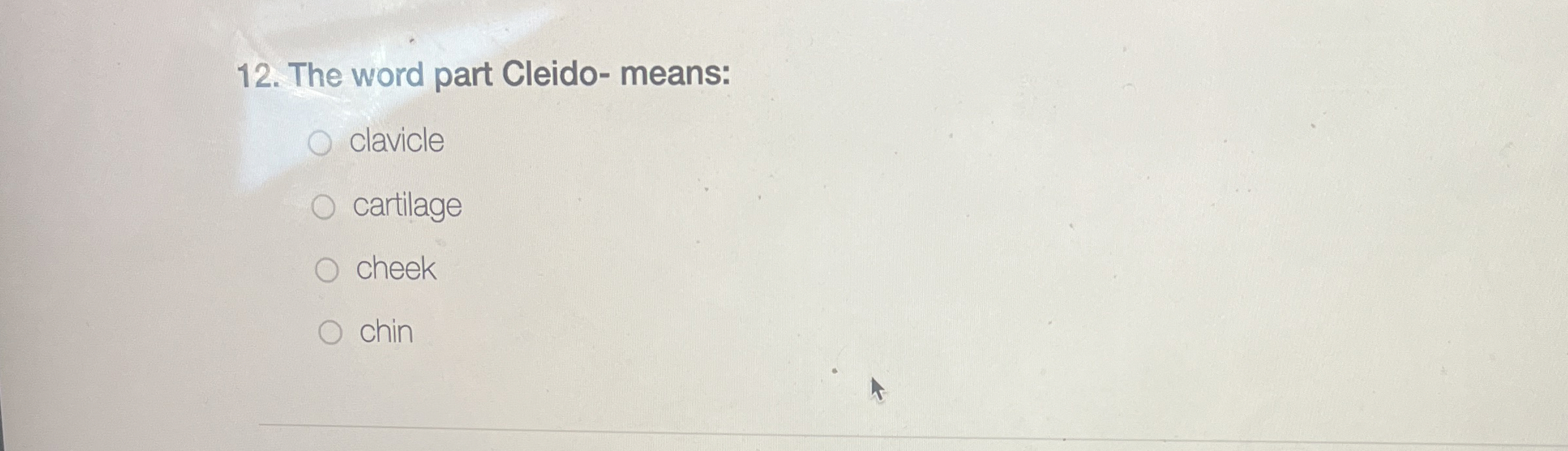 Solved The word part Cleido- | Chegg.com