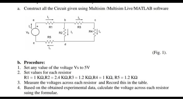 Solved a. Construct all the Circuit given using Multisim | Chegg.com