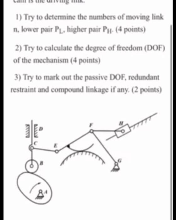Solved 1) Try to determine the numbers of moving link n, | Chegg.com