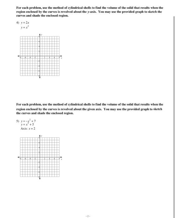 Solved For each problem, use the method of cylindrical | Chegg.com