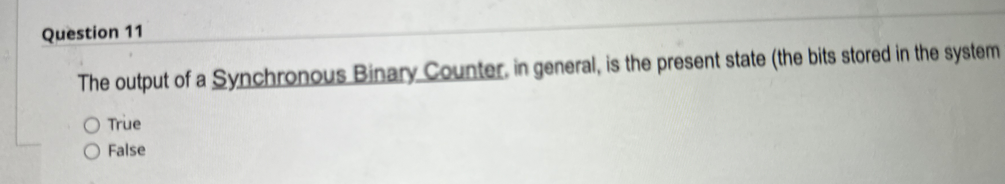 Solved Question 11The output of a Synchronous Binary | Chegg.com
