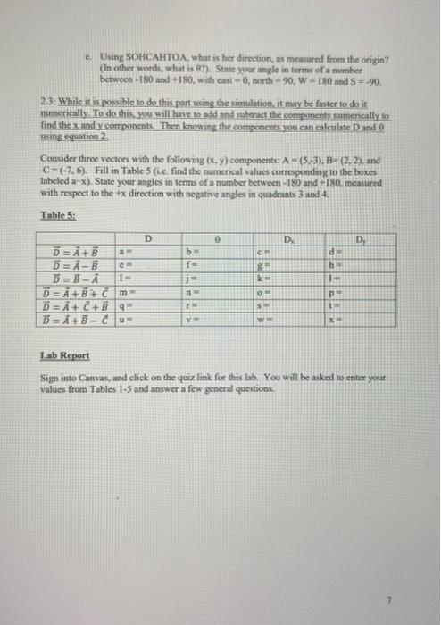 2.1c. How do the vx and vy sums from the Table 3 | Chegg.com