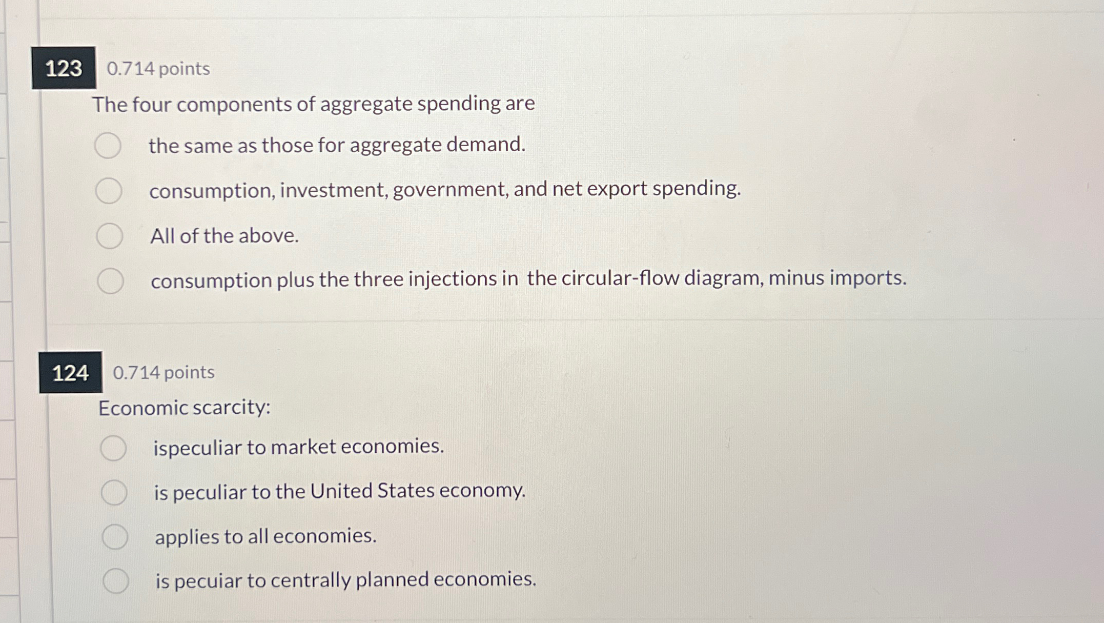 Solved 1230.714 ﻿pointsThe four components of aggregate | Chegg.com