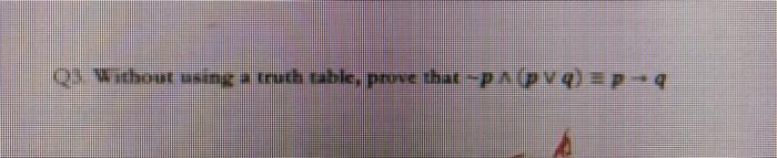 Solved ou Without ang a truth table, prove that pa pvq) = | Chegg.com