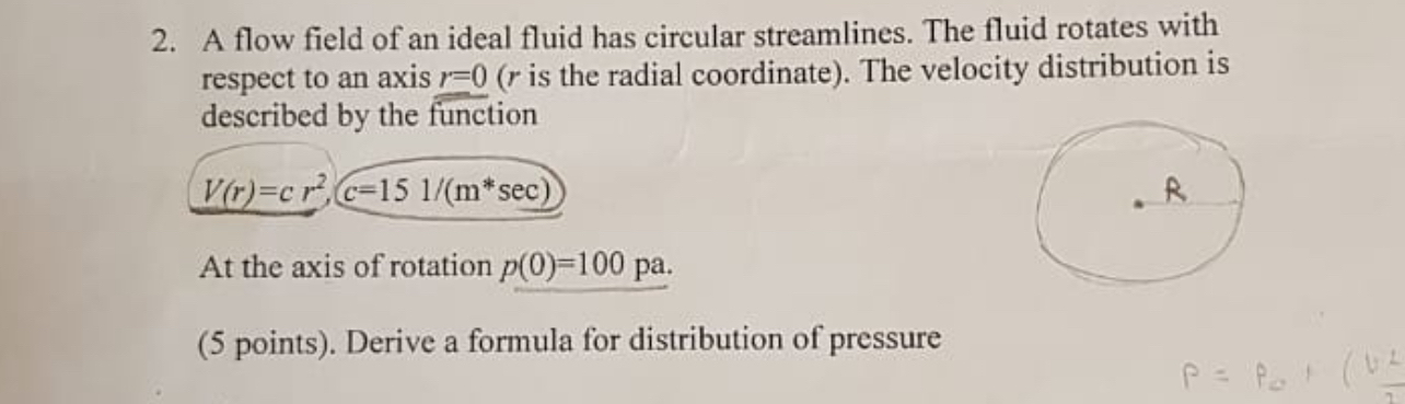 Solved A flow field of an ideal fluid has circular | Chegg.com