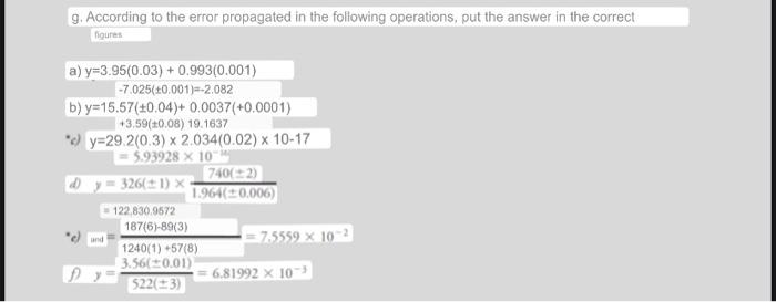 Solved 9. According to the error propagated in the following | Chegg.com