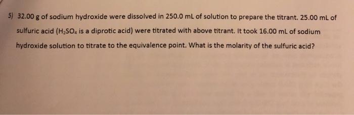 Solved 4) If it takes 50 mL of 0.5 M KOH solution to | Chegg.com