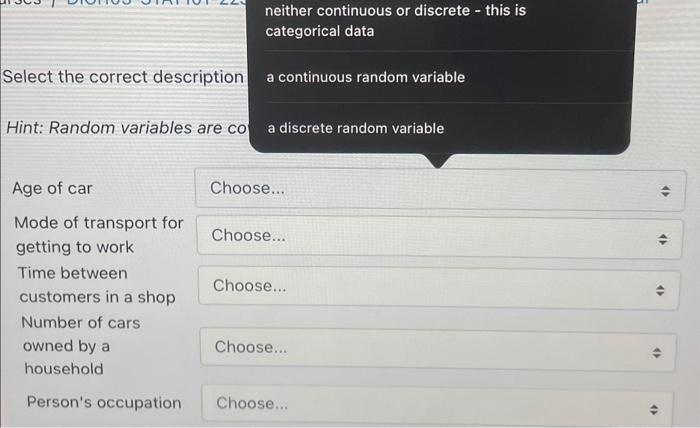 Solved neither continuous or discrete - this is categorical | Chegg.com