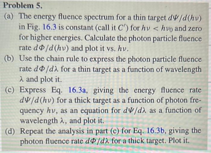 Solved (a) The energy fluence spectrum for a thin target | Chegg.com