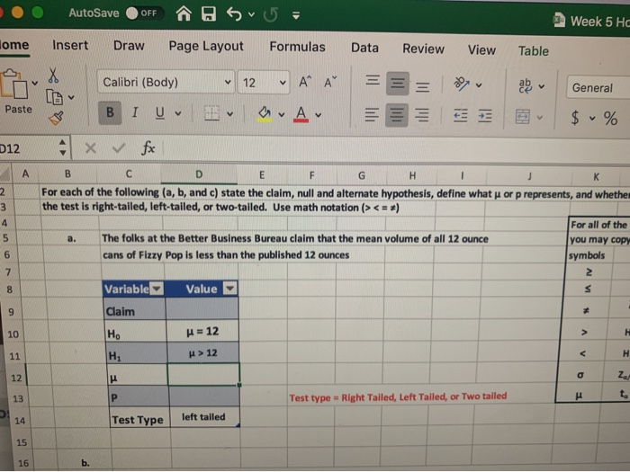 Solved Week 5 Hd Table v AutoSave OFF ñ o svo lome Insert | Chegg.com