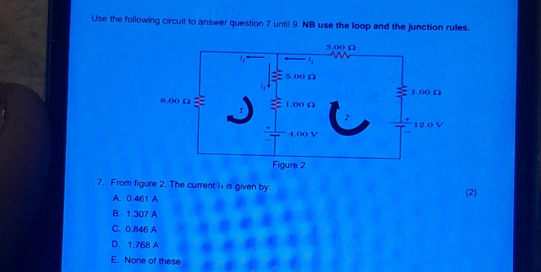 Solved Use the following circuit to answer question 7 until | Chegg.com
