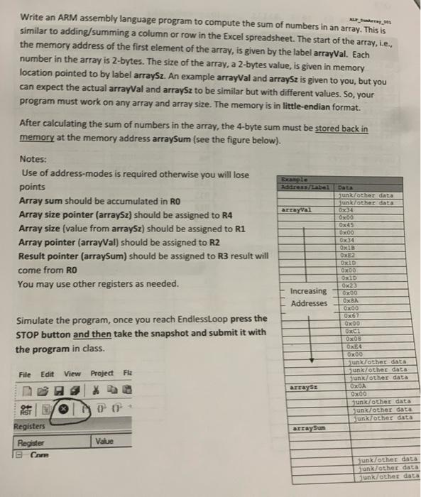 Solved AL Write an ARM assembly language program to compute | Chegg.com