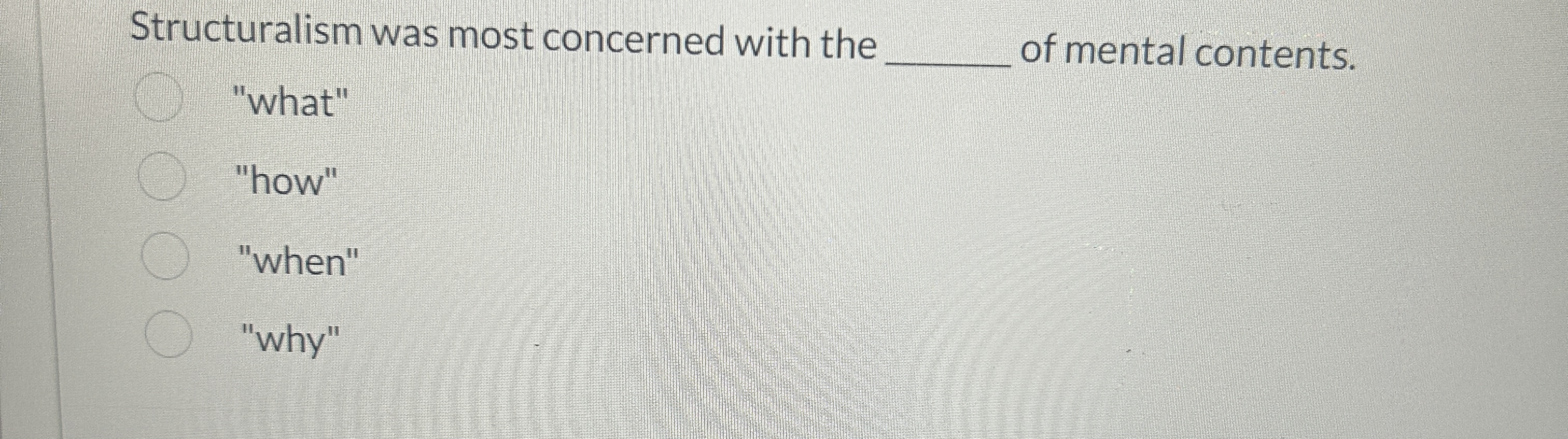 Solved Structuralism was most concerned with theof mental | Chegg.com