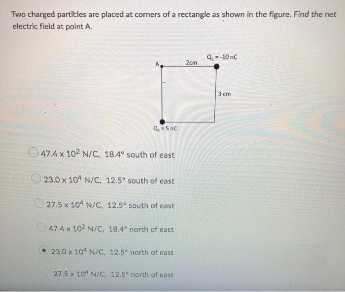 Solved Two charged particles are placed at corners of a | Chegg.com