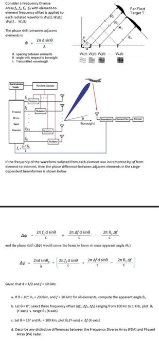 Far Field Target Consider a Frequency Diverse | Chegg.com