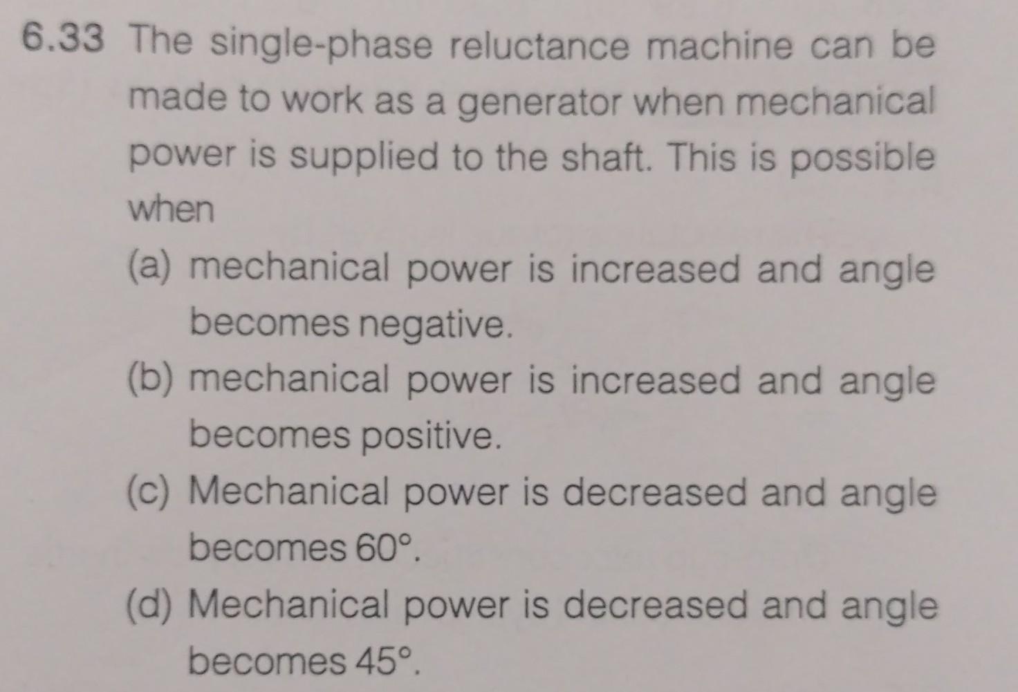 Solved .33 The single-phase reluctance machine can be made | Chegg.com