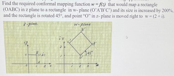 Solved Find the required conformal mapping function w = f(z) | Chegg.com
