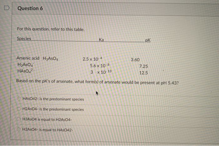 Solved Question 6 For this question, refer to this table. | Chegg.com