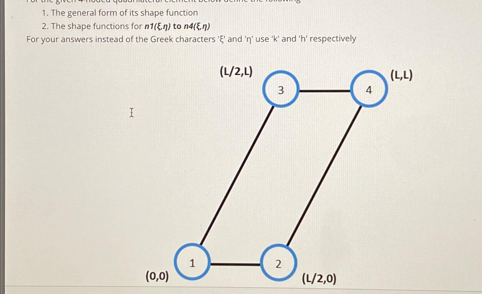 Solved The general form of its shape functionThe shape | Chegg.com