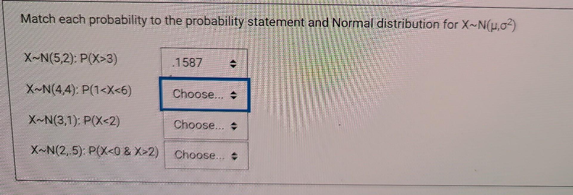 Solved Match each probability to the probability statement | Chegg.com