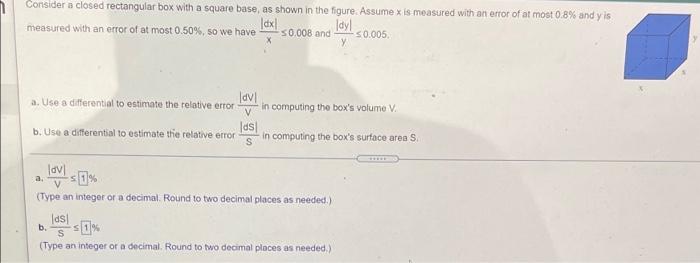 Solved Consider a closed rectangular box with a square base, | Chegg.com