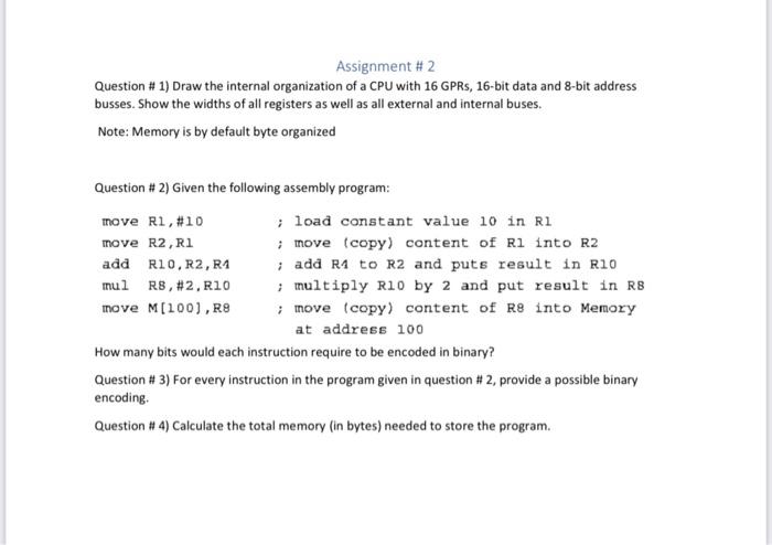 Solved Assignment \# 2 Question \# 1) Draw the internal | Chegg.com