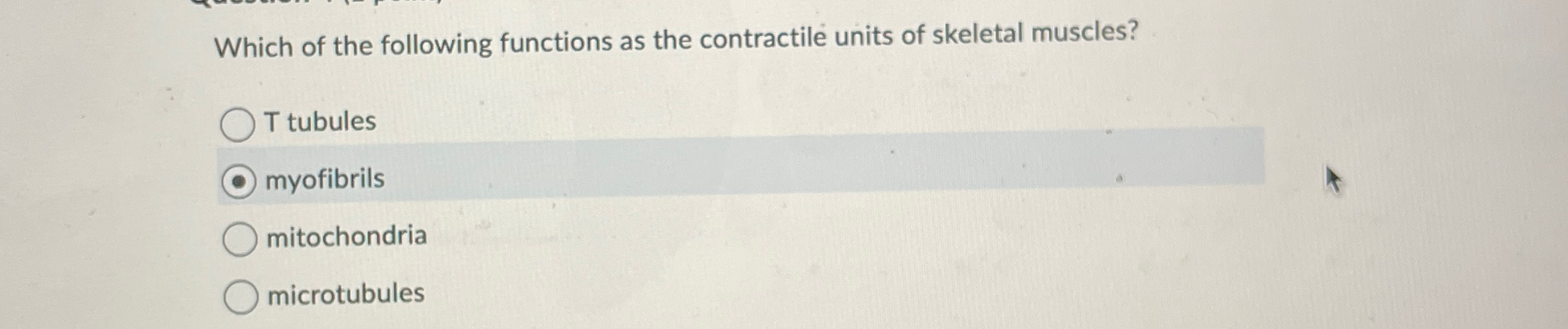 Solved Which of the following functions as the contractile | Chegg.com